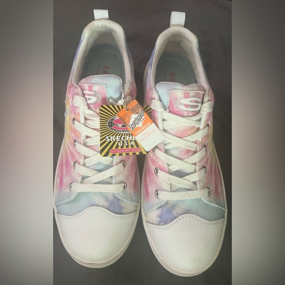 Skechers | Shoes | Womens Skechers Pink And Blue Sneakers Soft Pastel ...